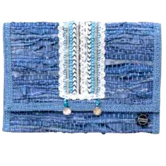 Bags | Brand New Adorable Handmade Greek Blue Clutch Bag | Poshmark